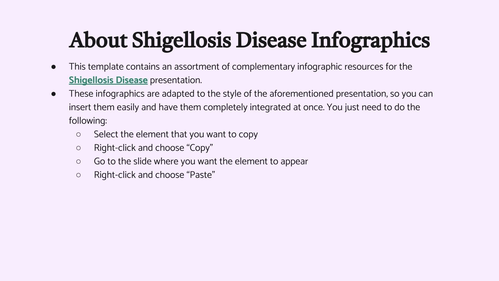 Infográficos sobre a doença shigelosa | Google Slides