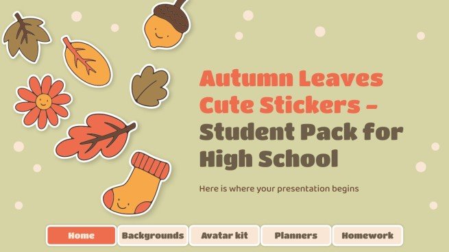 Autumn Leaves Cute Stickers - Student Pack for High School