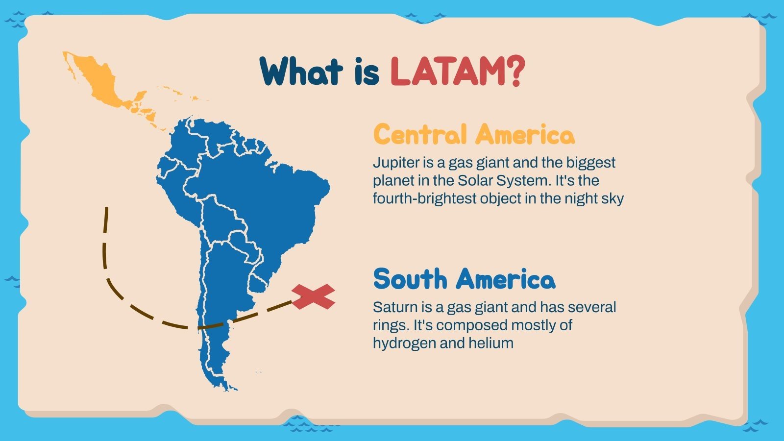 중학교 LATAM 지도 테마 | Google Slides and PPT