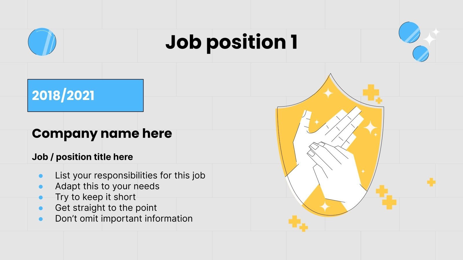 Custodial Worker CV | Google Slides and PowerPoint