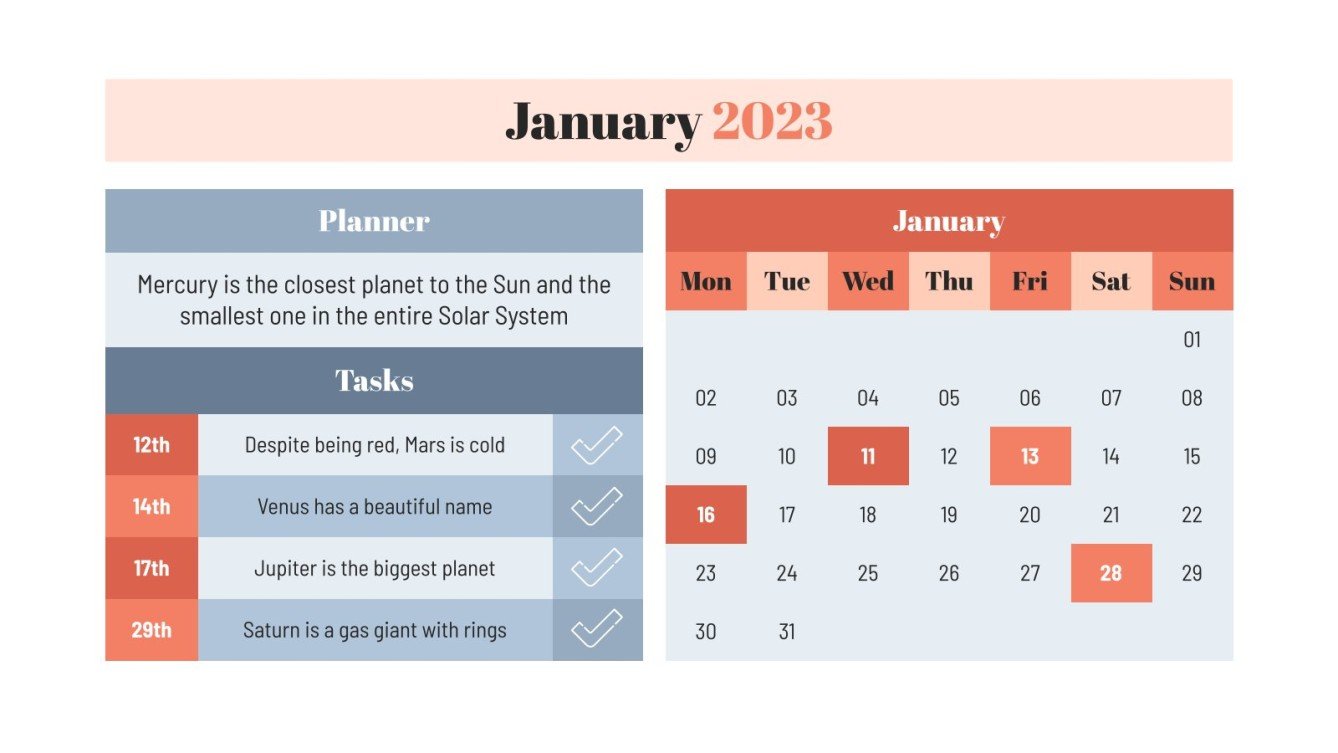 January Daily Slides Infographics | Google Slides & PPT