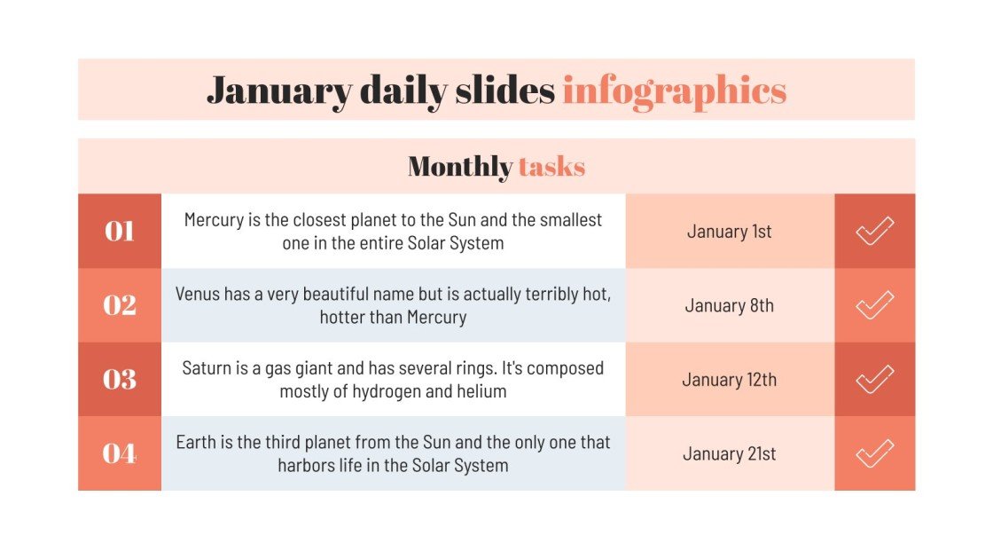 January Daily Slides Infographics | Google Slides & PPT