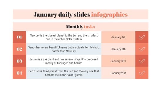 January Daily Slides Infographics | Google Slides & PPT