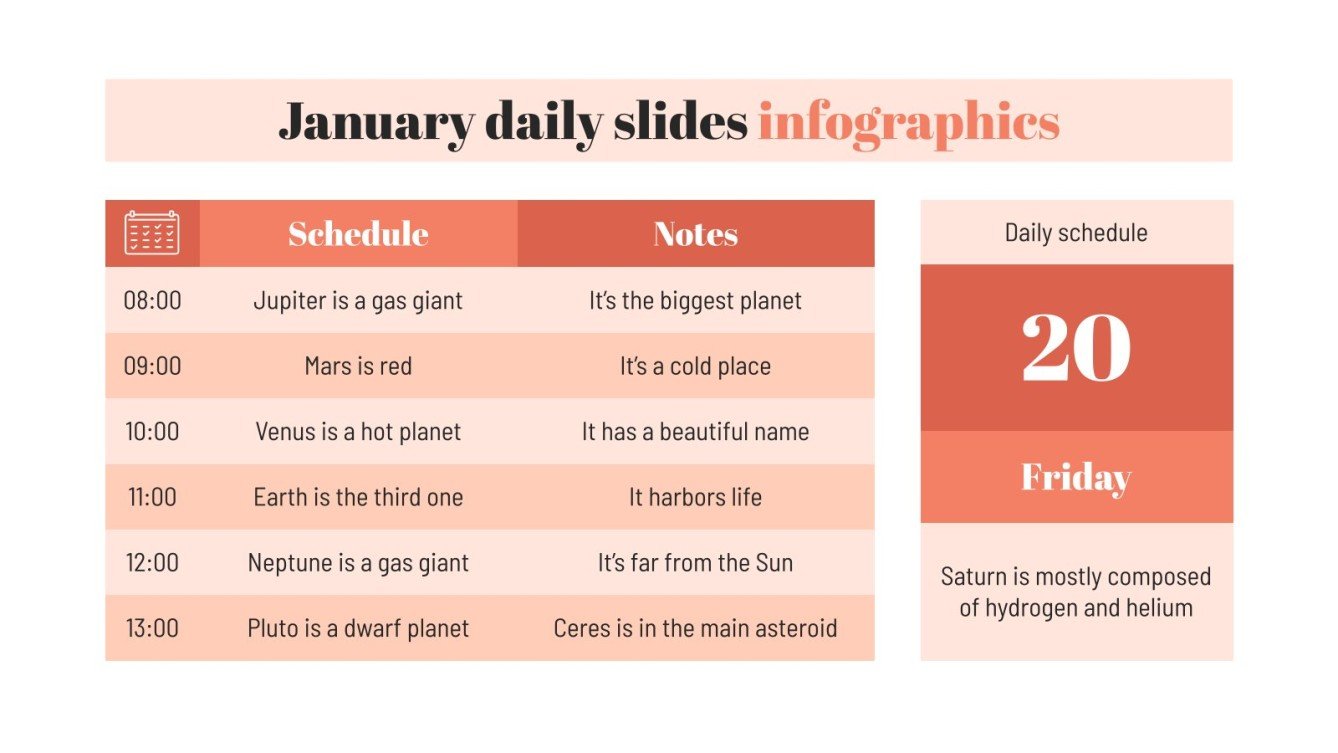 January Daily Slides Infographics | Google Slides & PPT
