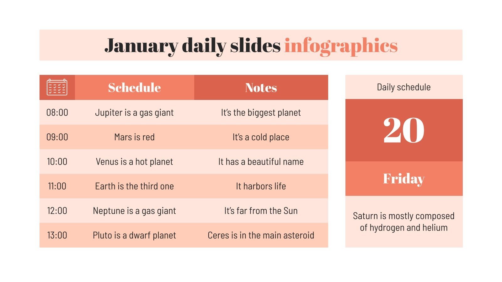 January Daily Slides Infographics | Google Slides & PPT