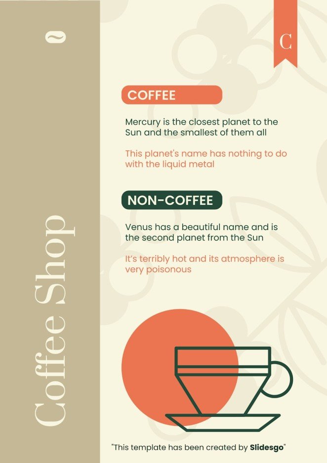 Coffee Shop Printable Menu for International Coffee Day