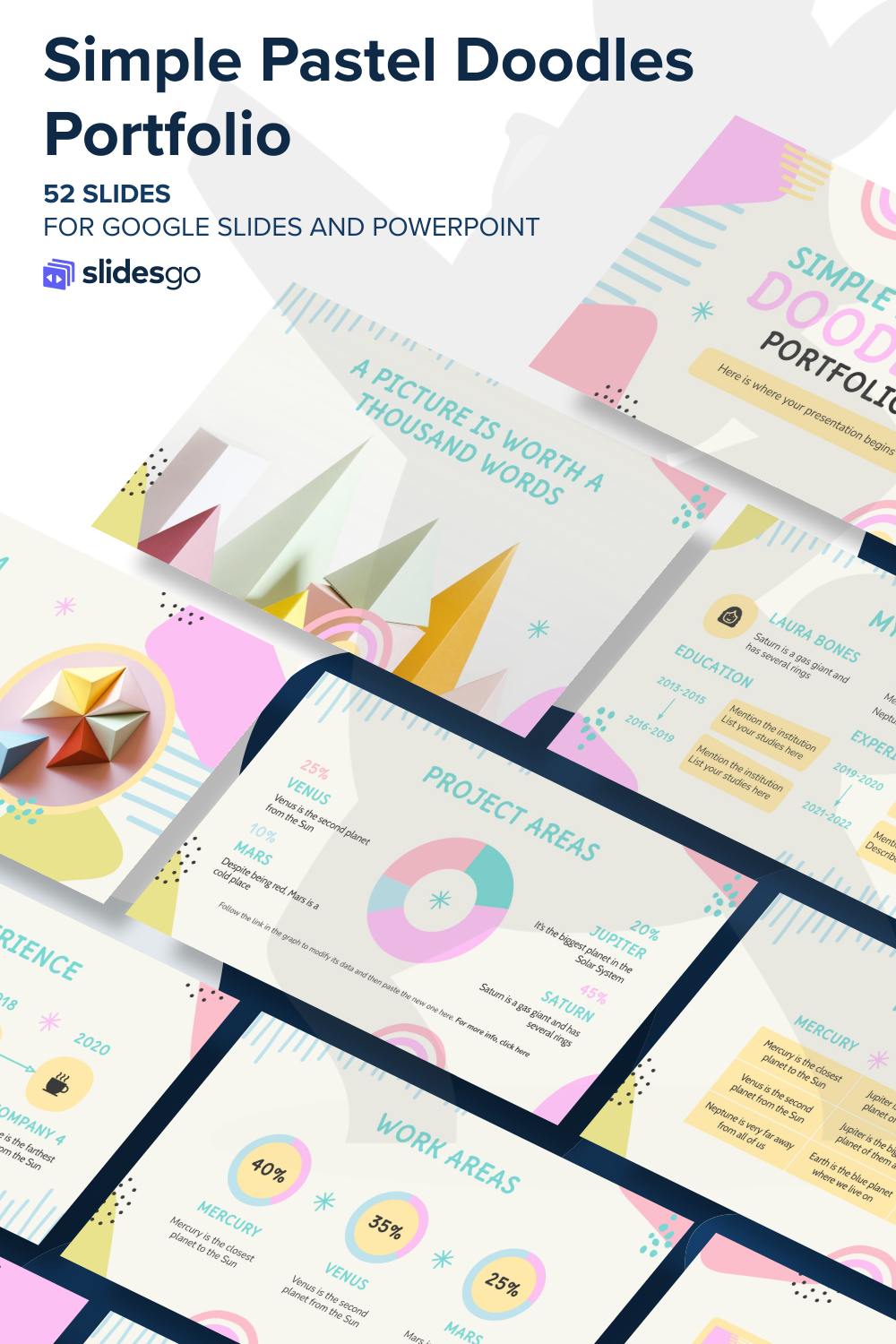 Simple Pastel Doodles Portfolio | Google Slides & PPT