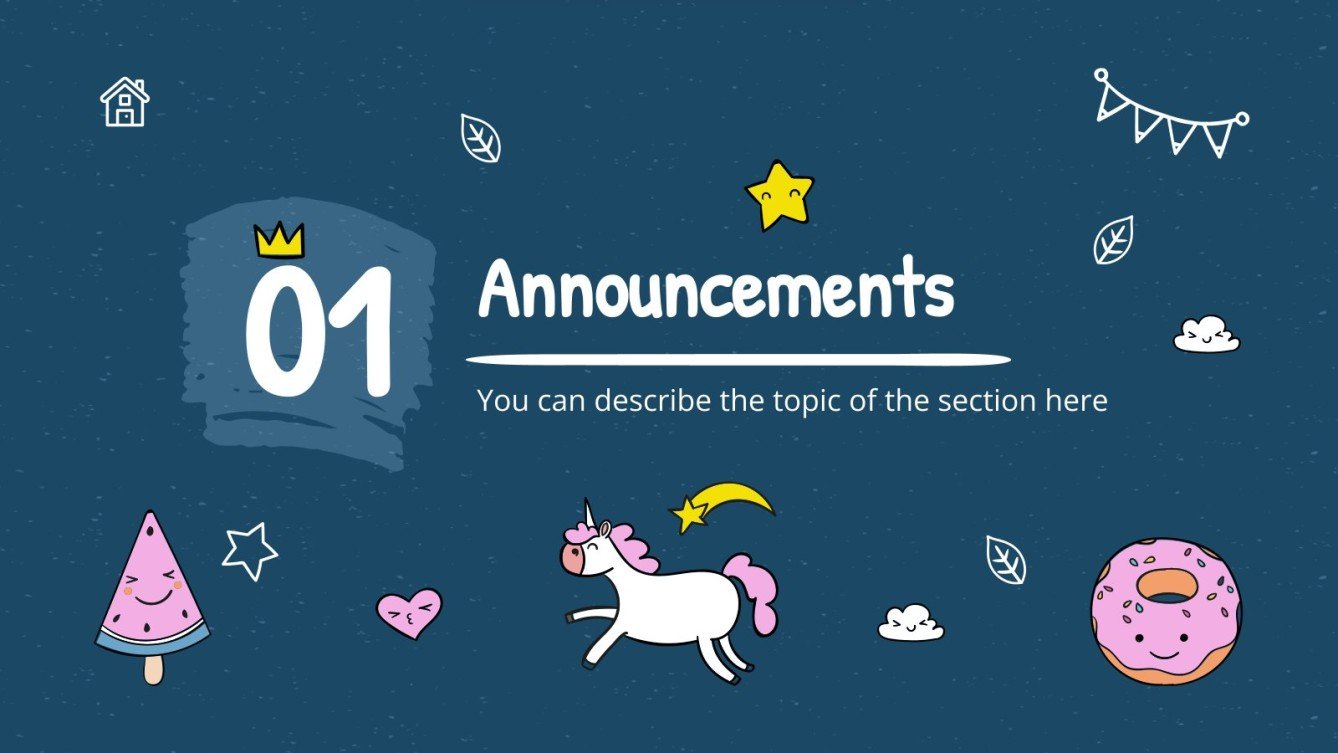 Kawaii Chalkboard Style Newsletter | Google Slides