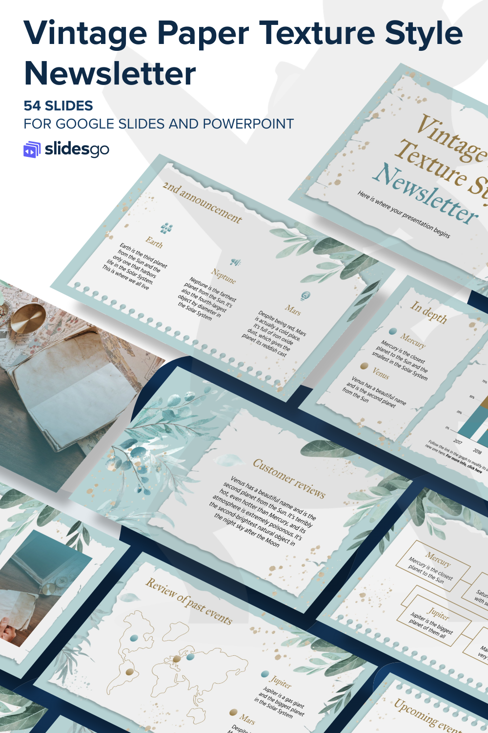 Vintage Paper Texture Style Newsletter | Google Slides & PPT