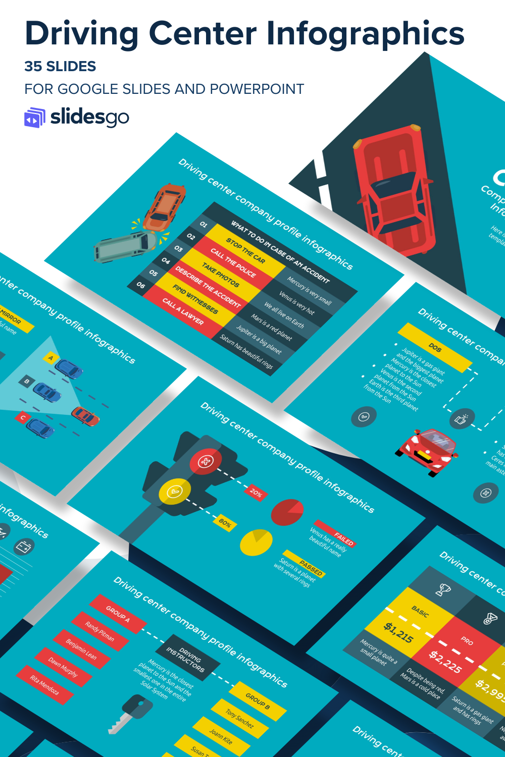 Driving Center Infographics | Google Slides & PowerPoint