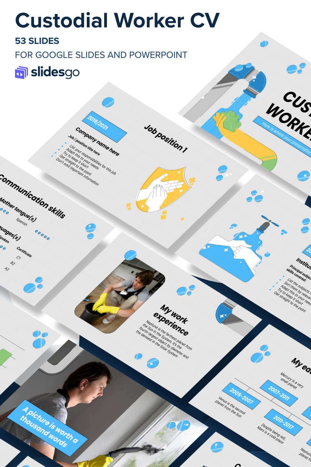 Custodial Worker CV | Google Slides and PowerPoint