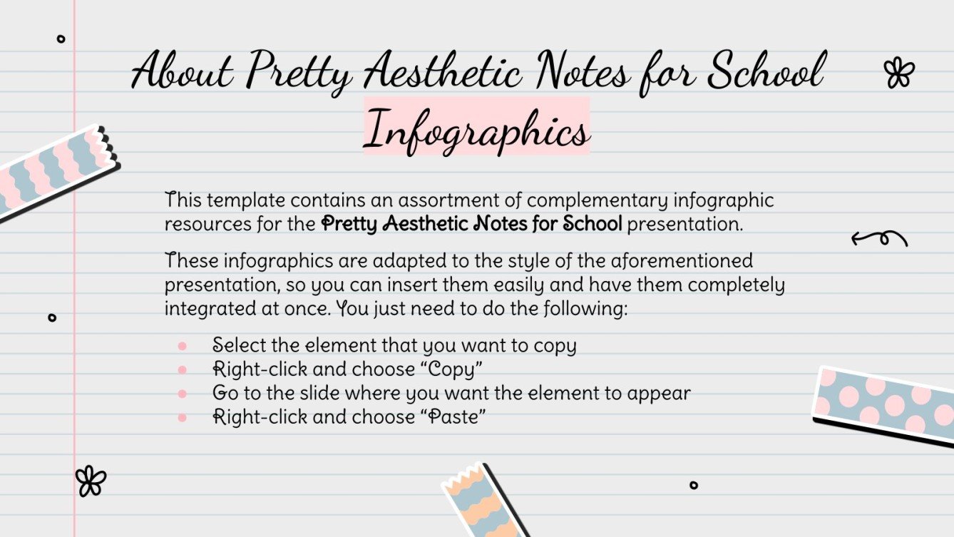 Pretty Aesthetic Notes for School Infographics | Google Slides