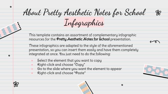 Pretty Aesthetic Notes for School Infographics | Google Slides