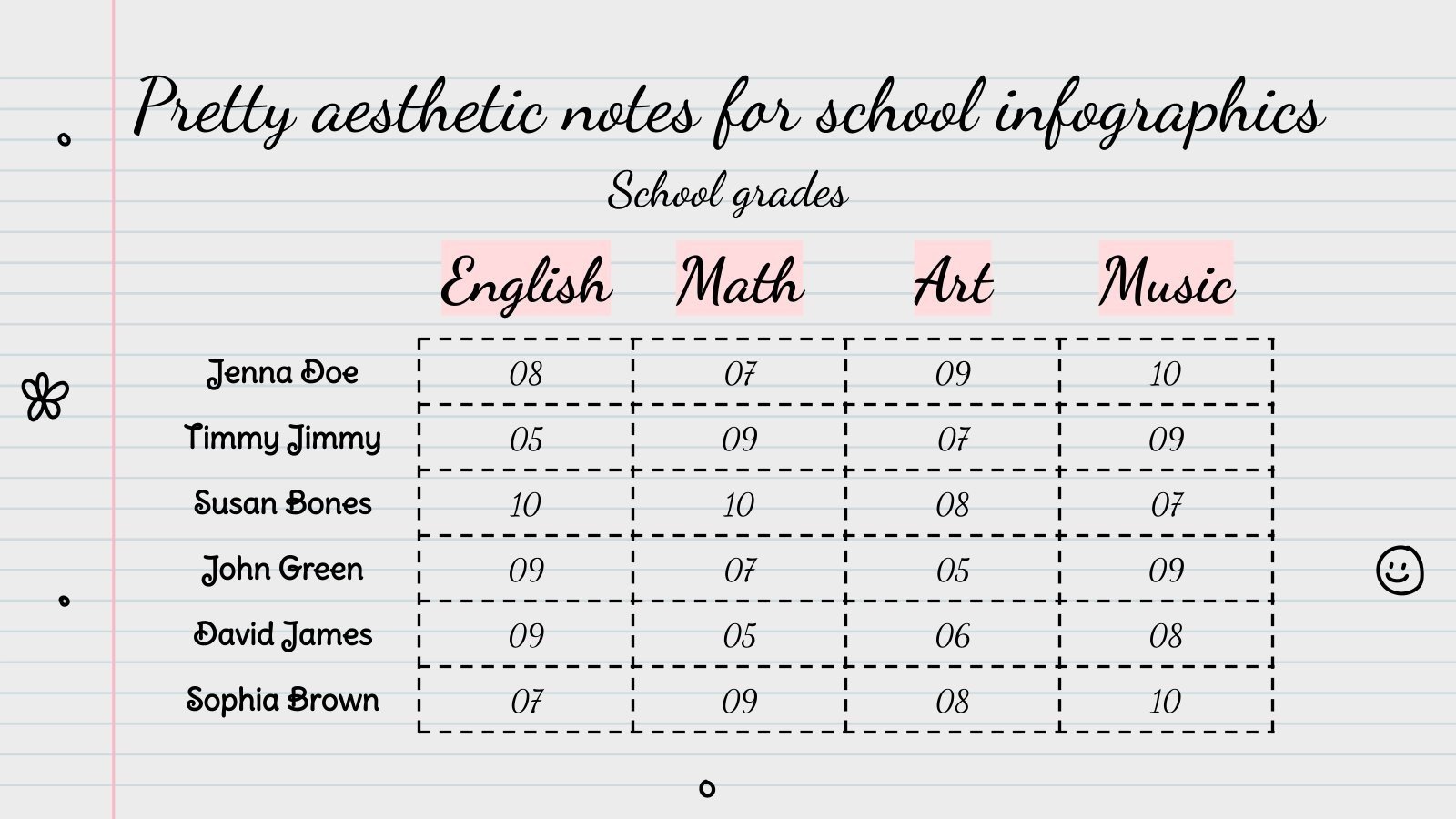 Pretty Aesthetic Notes for School Infographics | Google Slides