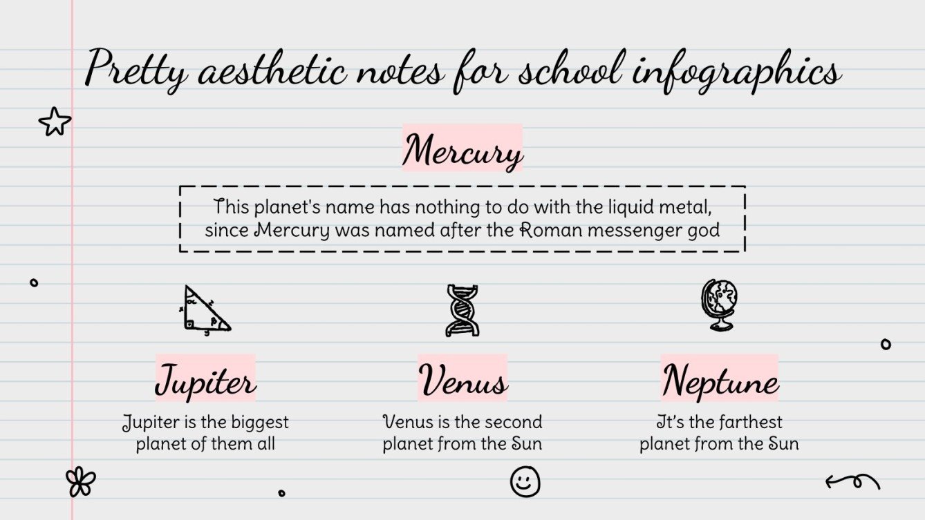 Pretty Aesthetic Notes for School Infographics | Google Slides