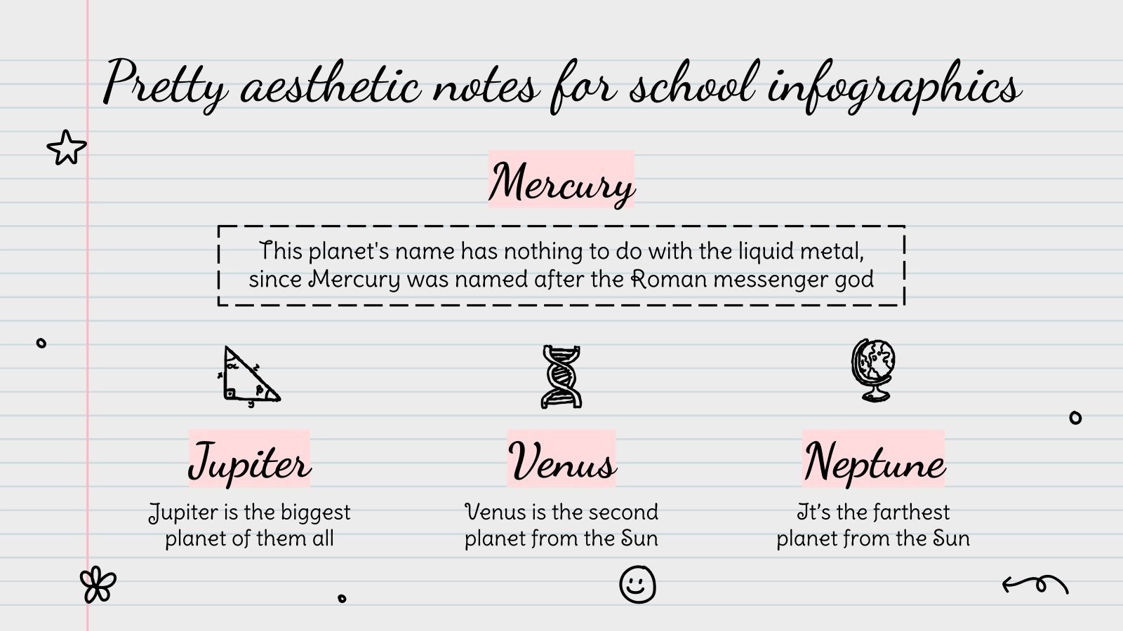Pretty Aesthetic Notes for School Infographics | Google Slides