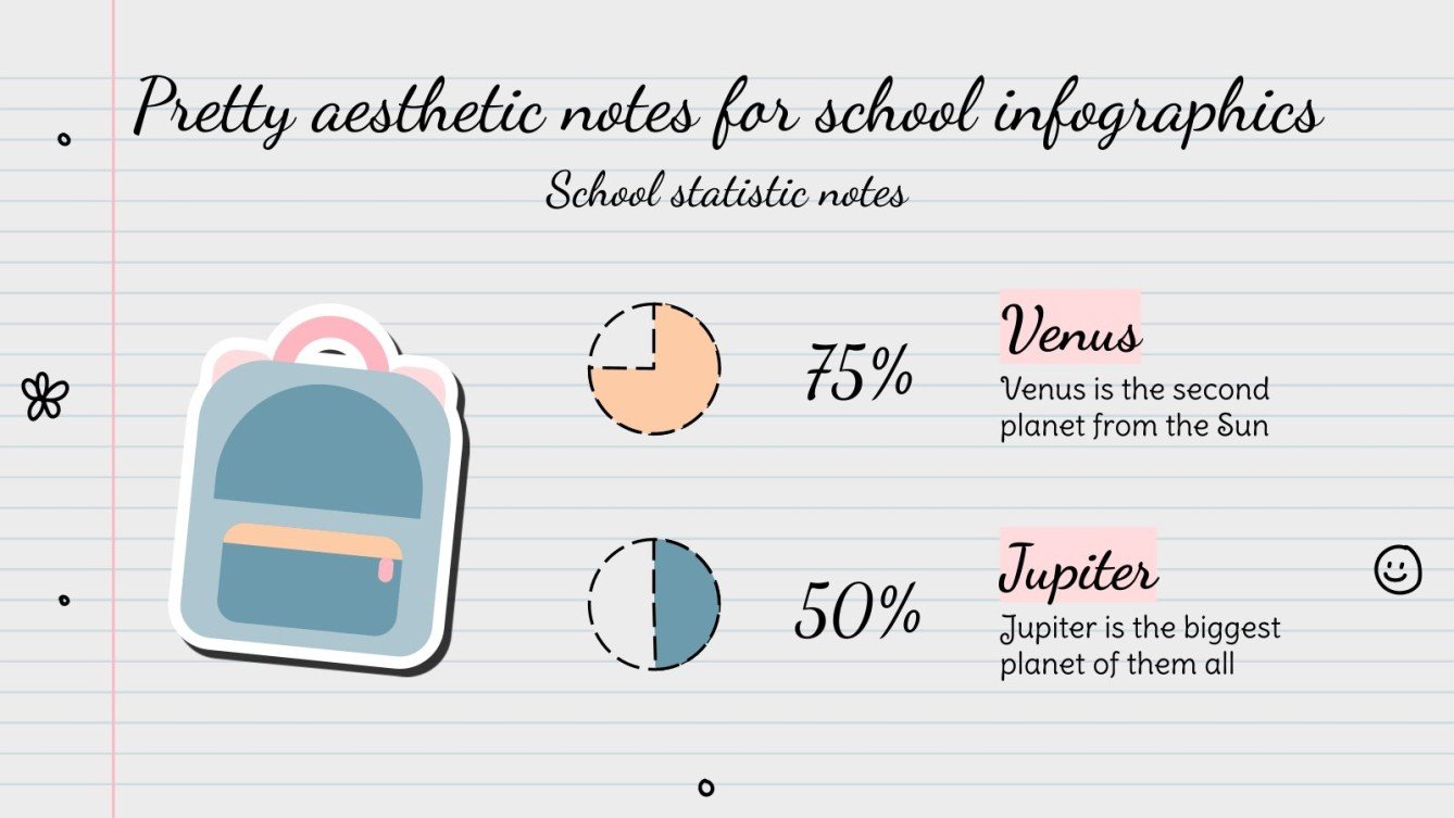 Pretty Aesthetic Notes for School Infographics | Google Slides