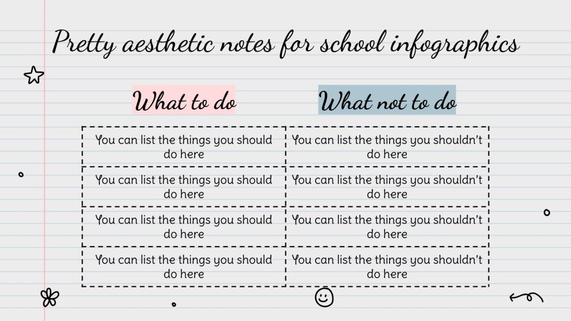 Pretty Aesthetic Notes for School Infographics | Google Slides