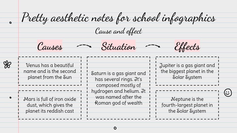 Pretty Aesthetic Notes for School Infographics | Google Slides