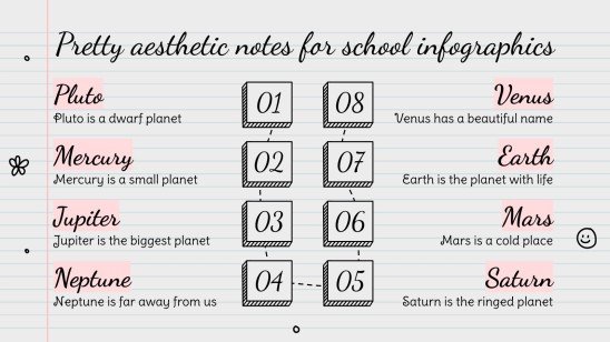 Pretty Aesthetic Notes for School Infographics | Google Slides