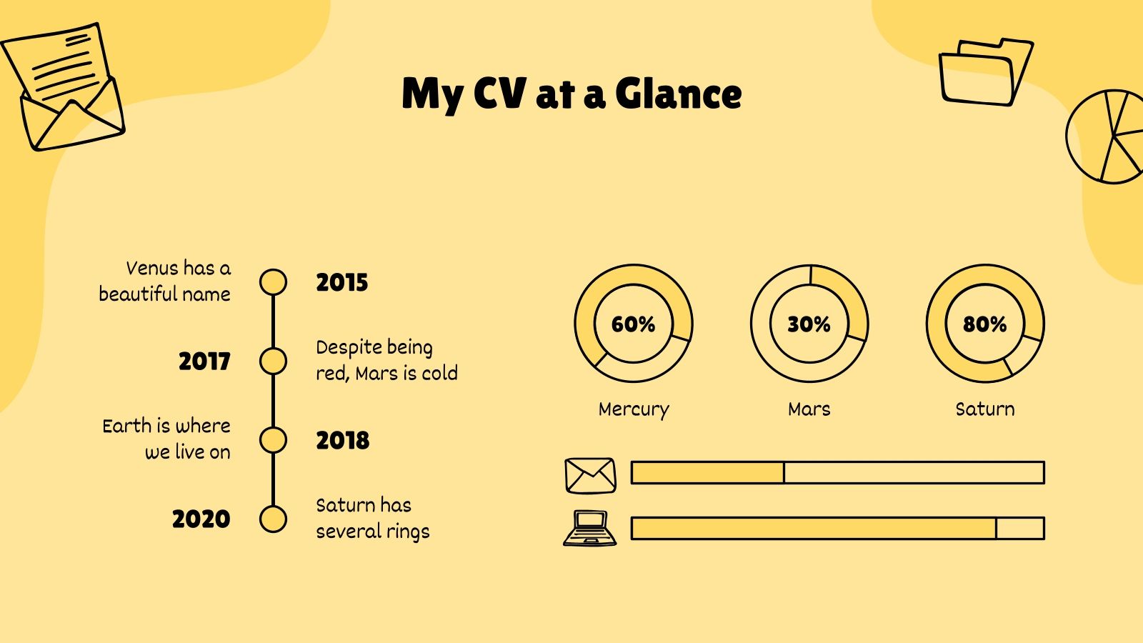 CV con doodles | Plantilla de Google Slides y PowerPoint