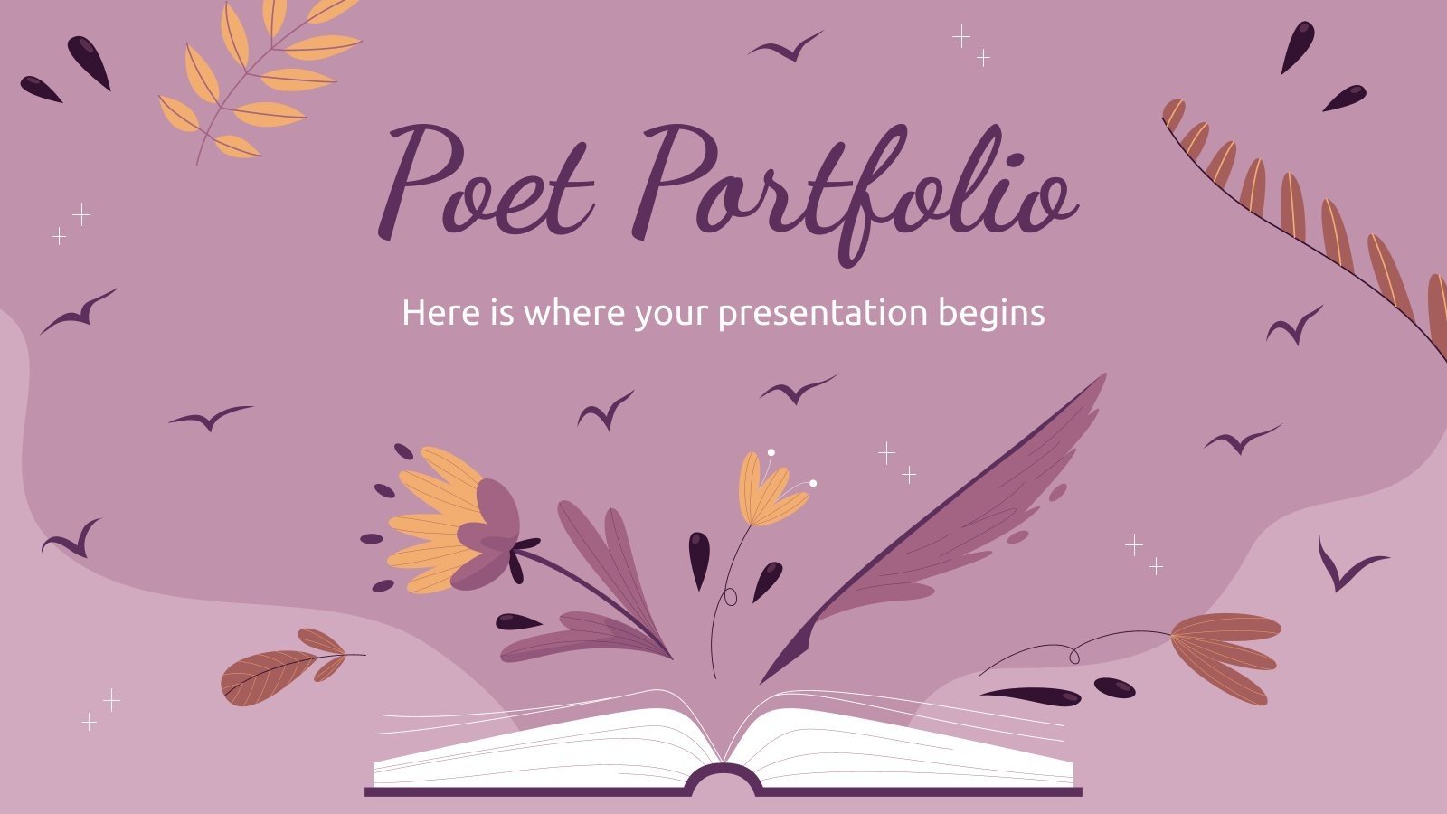 Plantillas gratis para Google Slides y PPT sobre poesía