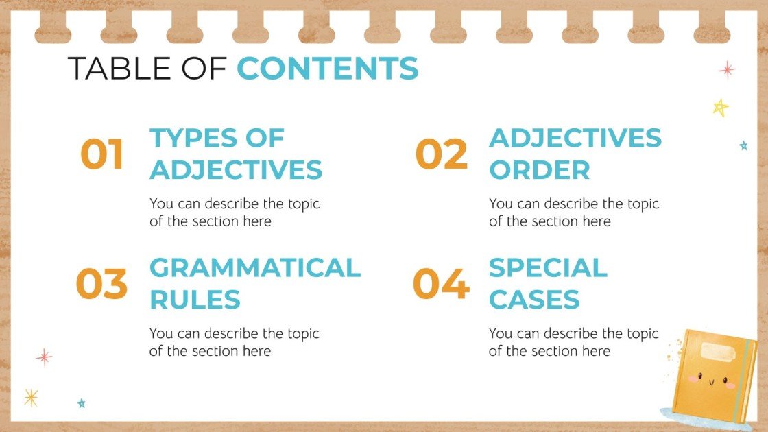 Grammar Subject for Elementary - 4th Grade: Ordering Adjectives