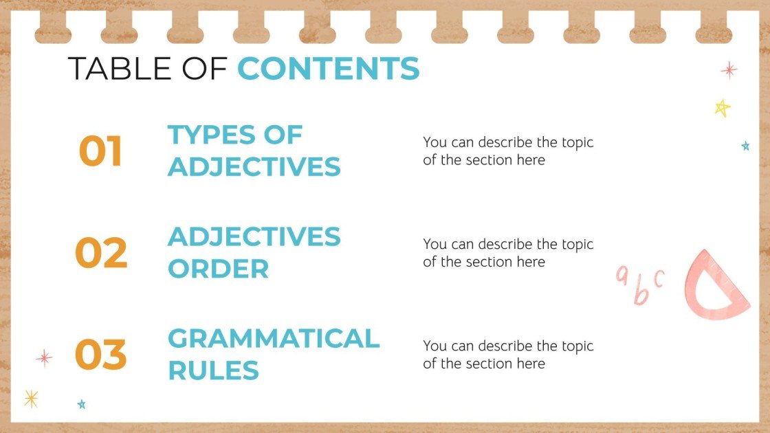 Grammar Subject for Elementary - 4th Grade: Ordering Adjectives