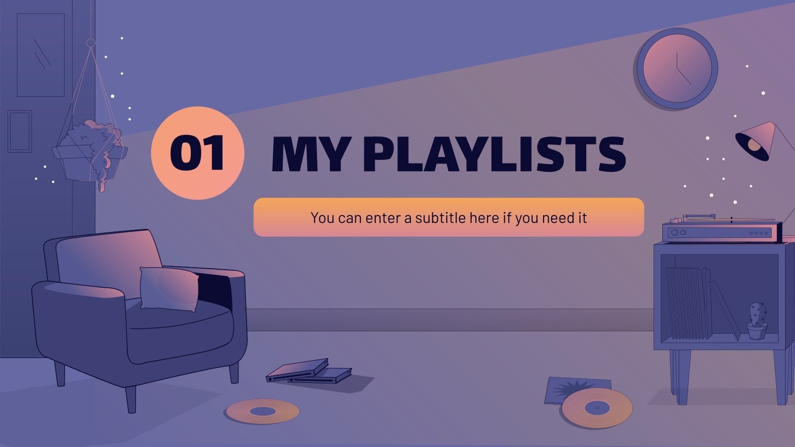 Mis playlist favoritas en estilo lo-fi | Google Slides y PPT