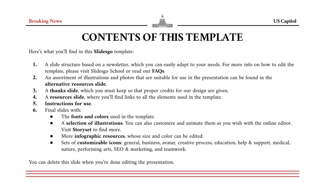 Breaking News: US Capitol Google Slides & PowerPoint template