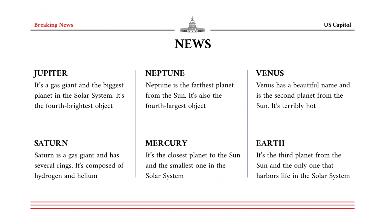 Breaking News: US Capitol Google Slides & PowerPoint template