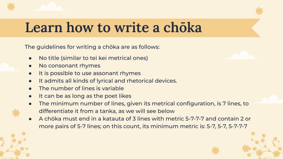 Japanese I Subject for Middle School: Haiku, Chöka and Tanka