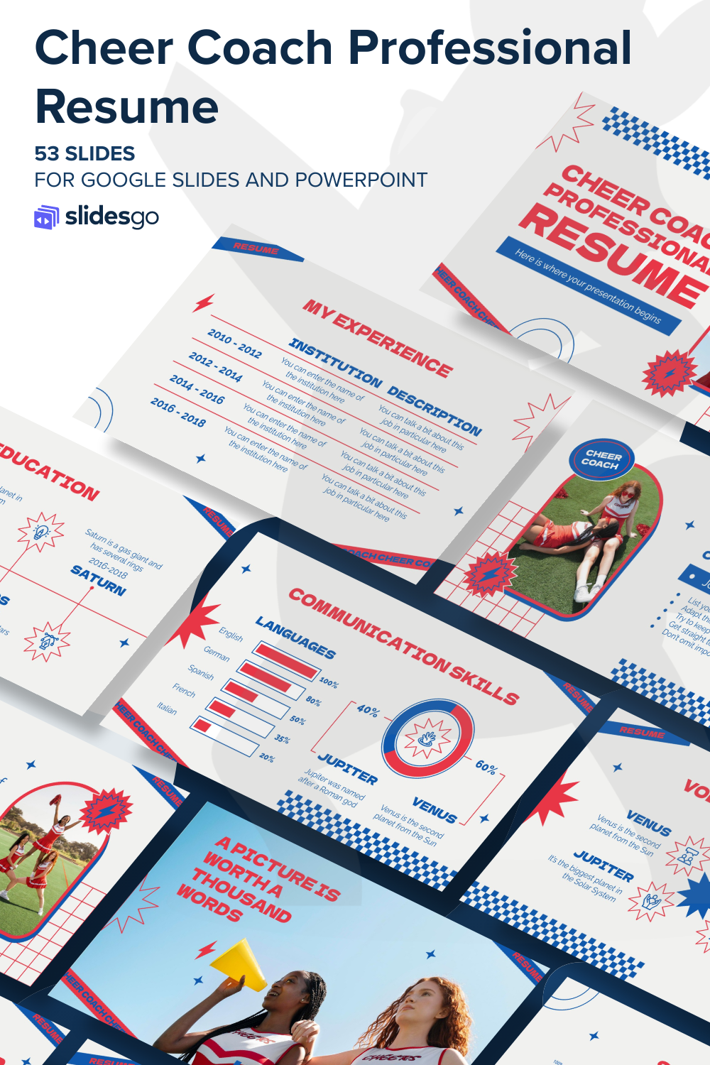 Cheer Coach Professional Resume | Google Slides & PowerPoint