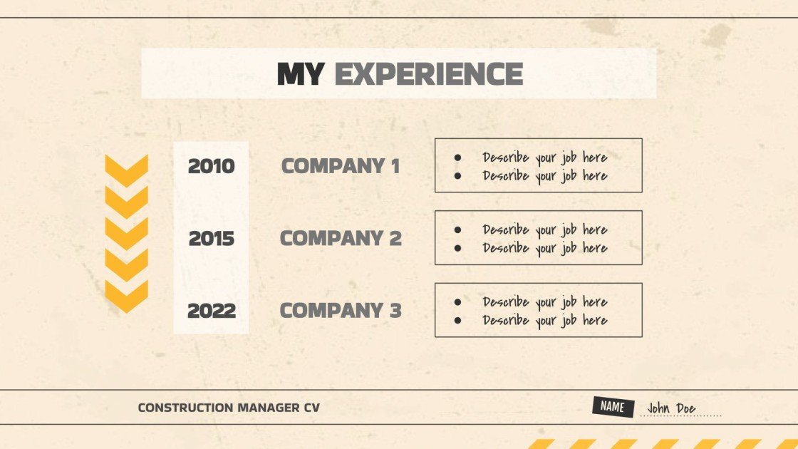 Construction Manager CV | Google Slides & PowerPoint