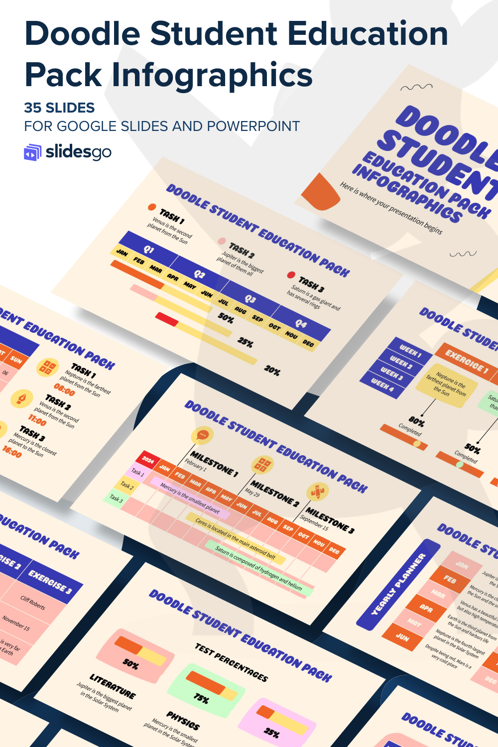 Doodle Student Education Pack Infographics | Google Slides