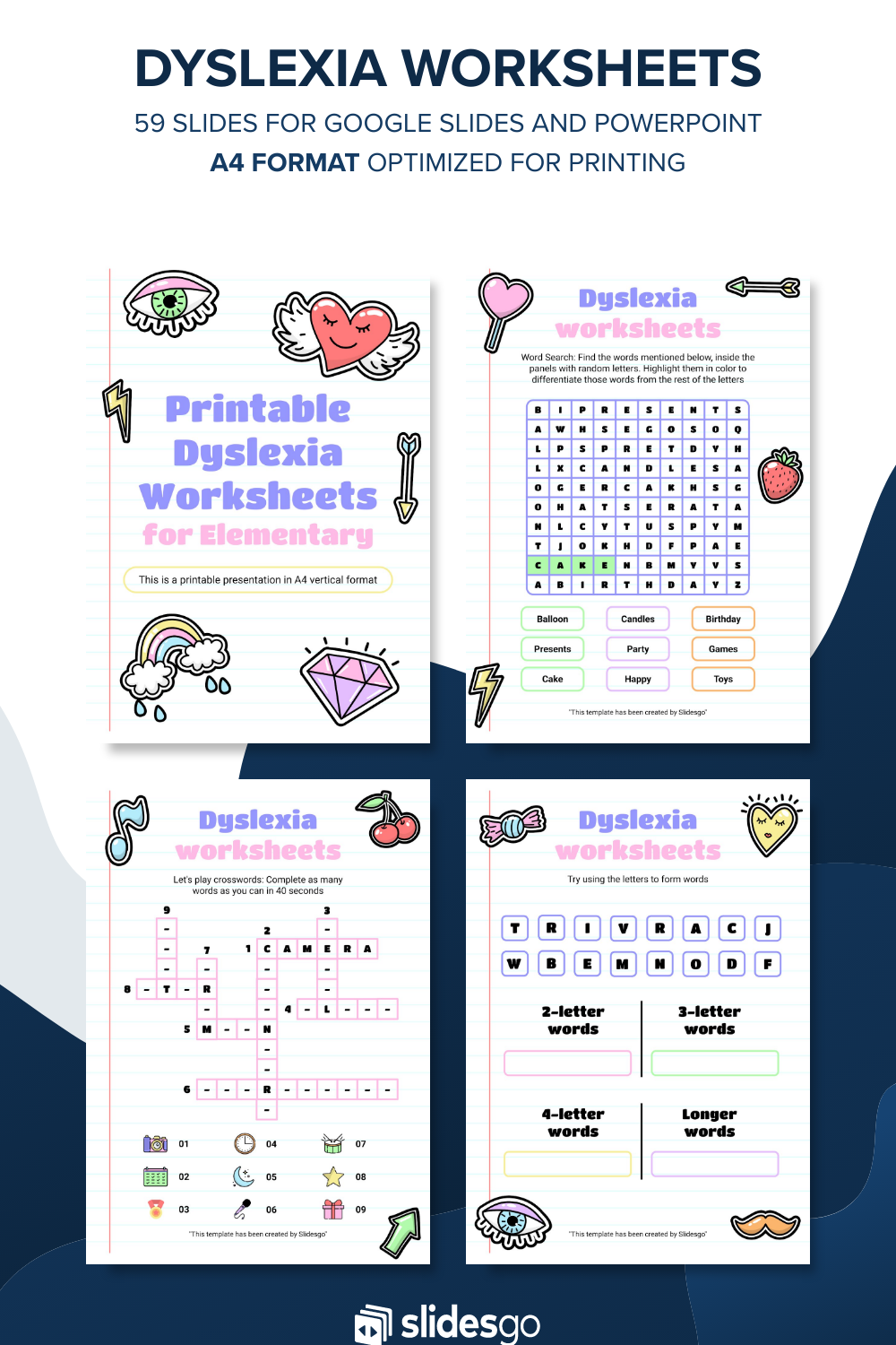 Printable Dyslexia Worksheets for Elementary | Google Slides