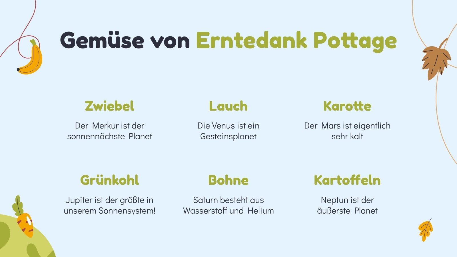 German Thanksgiving Day Minitheme