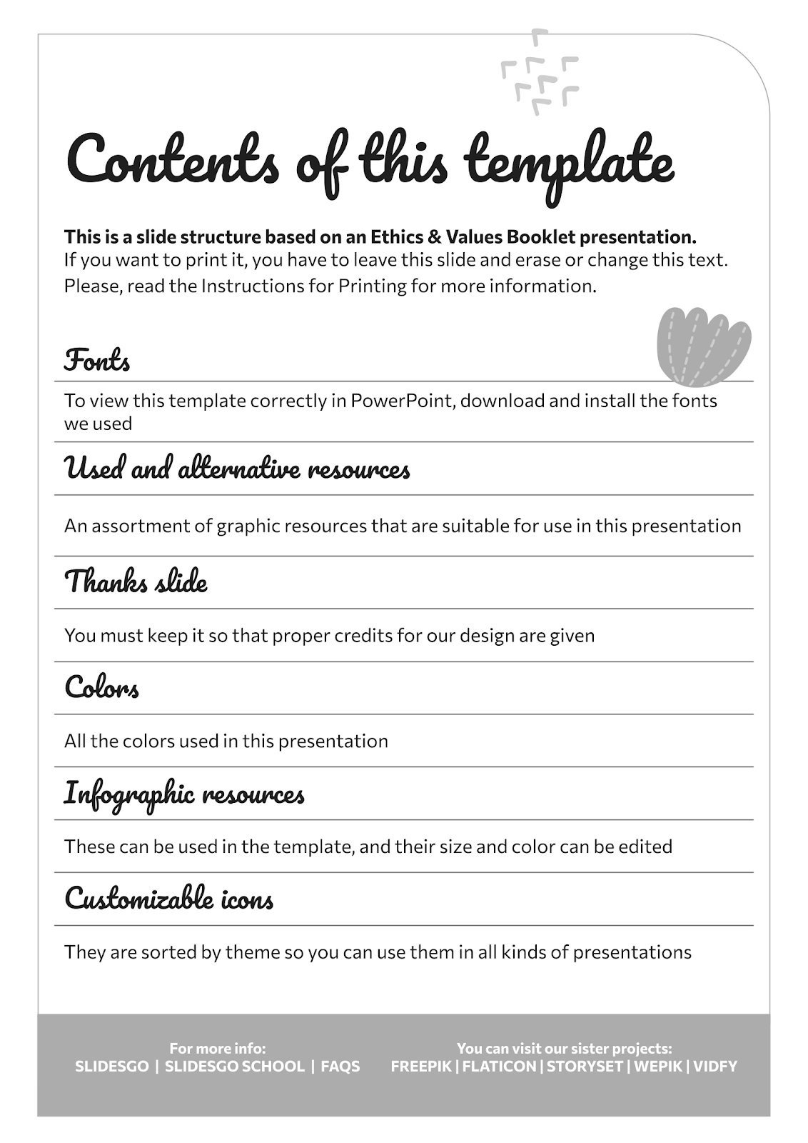 B&W Ethics & Values Booklet | Google Slides & PPT