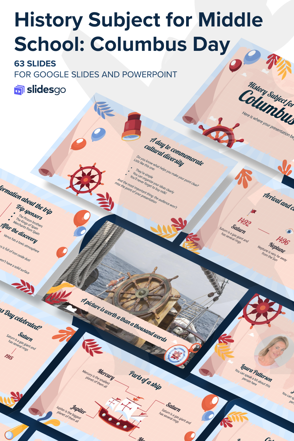 History for Middle School: Columbus Day | Google Slides & PPT