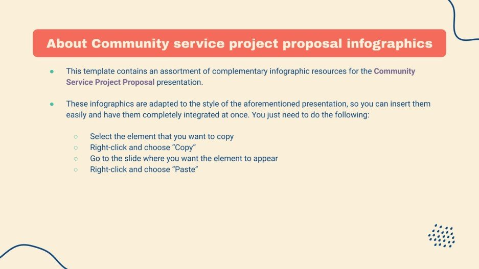 Infographies pour proposition de service communautaire