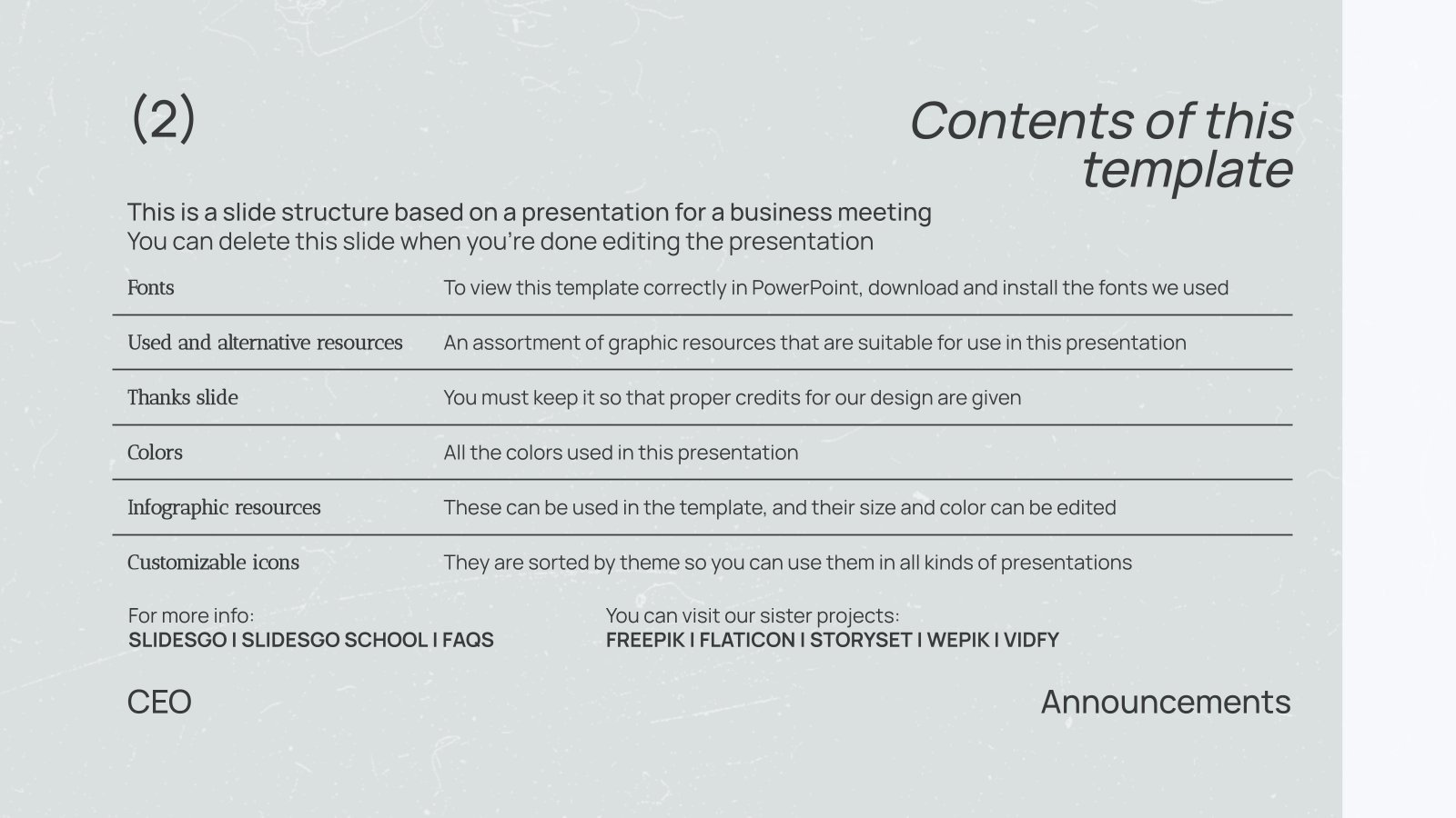 CEO Announcements Business Meeting | Google Slides & PPT