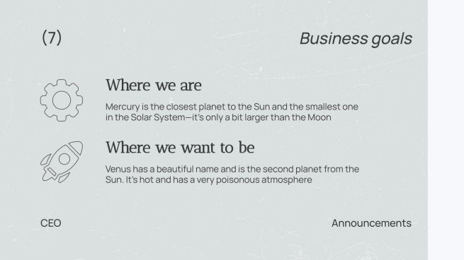 CEO Announcements Business Meeting | Google Slides & PPT