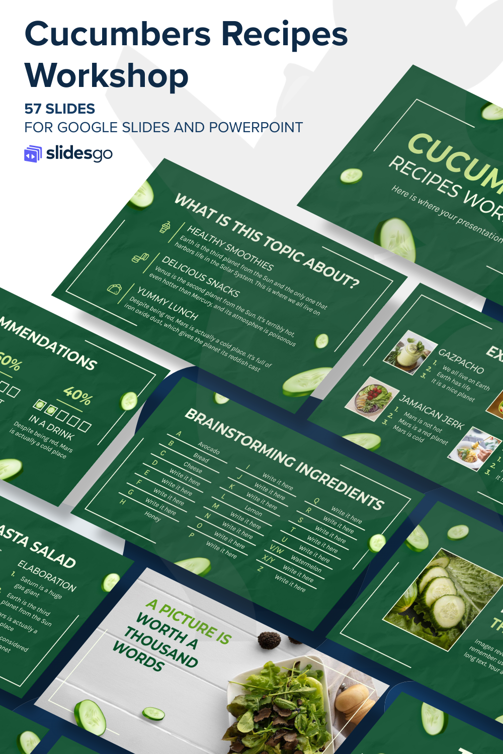 Cucumbers Recipes Workshop | Google Slides & PowerPoint