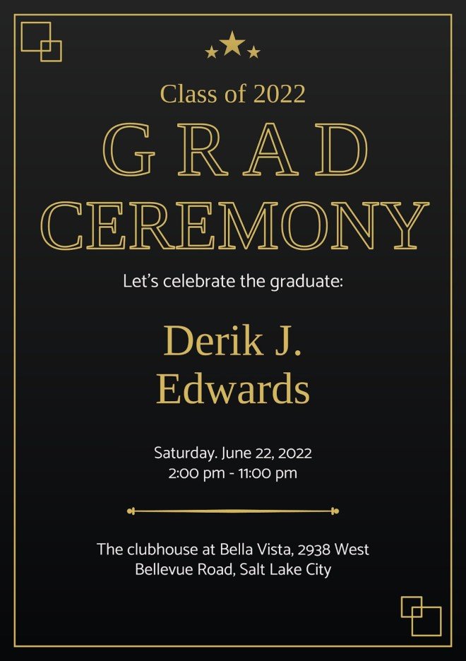 Printable Graduation Invitations | Google Slides & PowerPoint