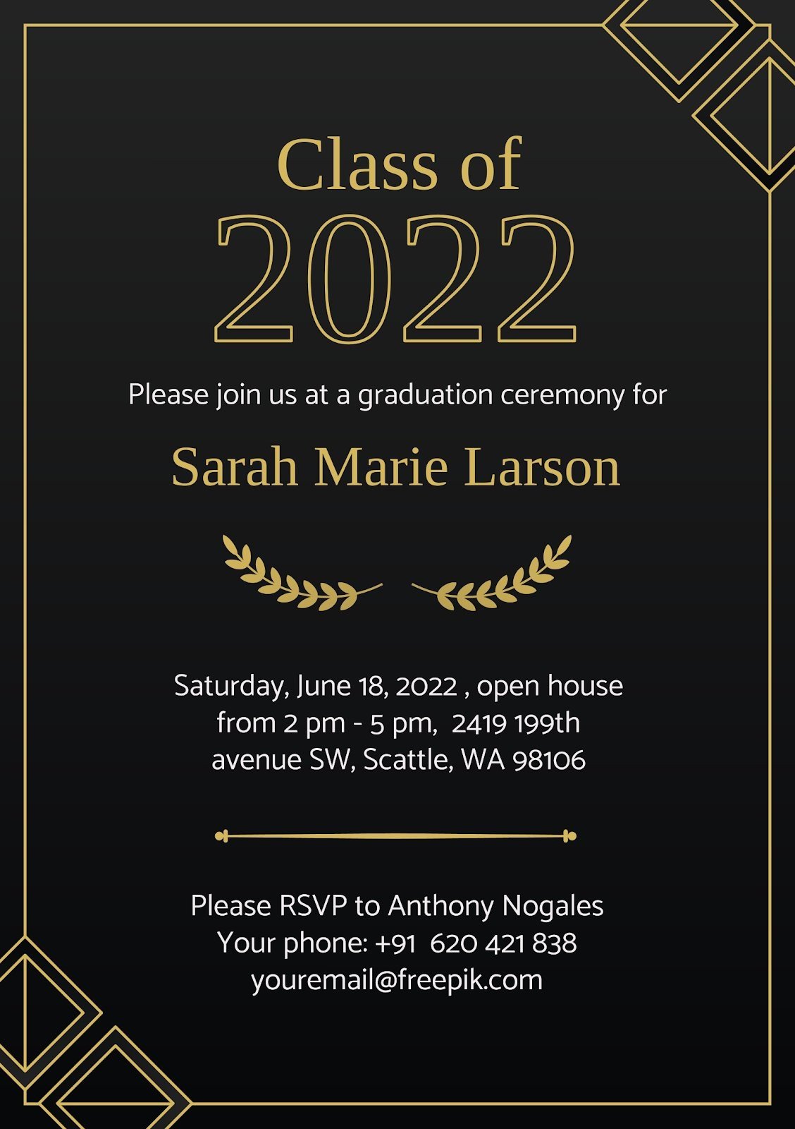 Printable Graduation Invitations | Google Slides & PowerPoint