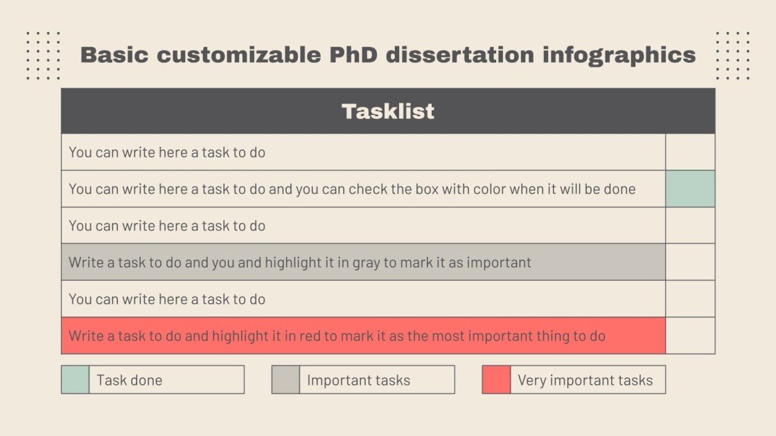 Basic Customizable PhD Dissertation Infographics