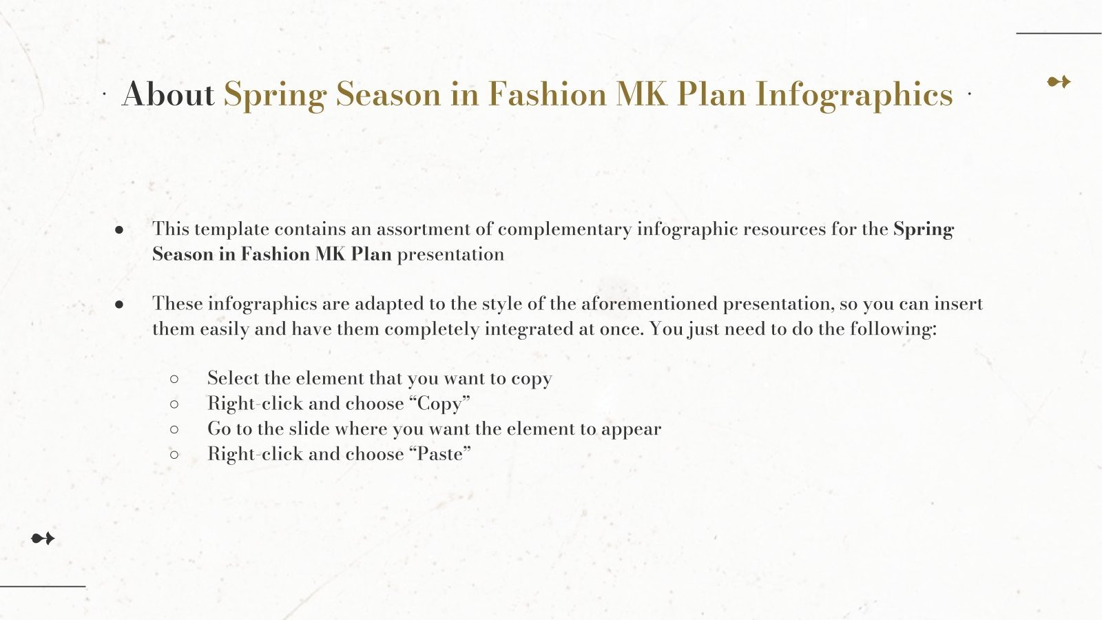 Spring Season in Fashion MK Plan Infographics