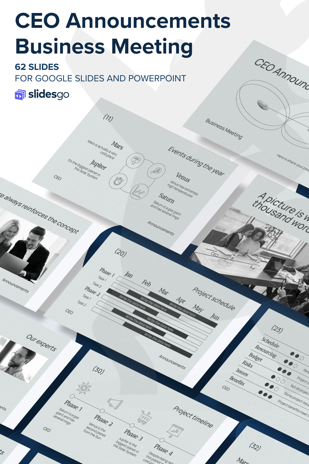 CEO Announcements Business Meeting | Google Slides & PPT