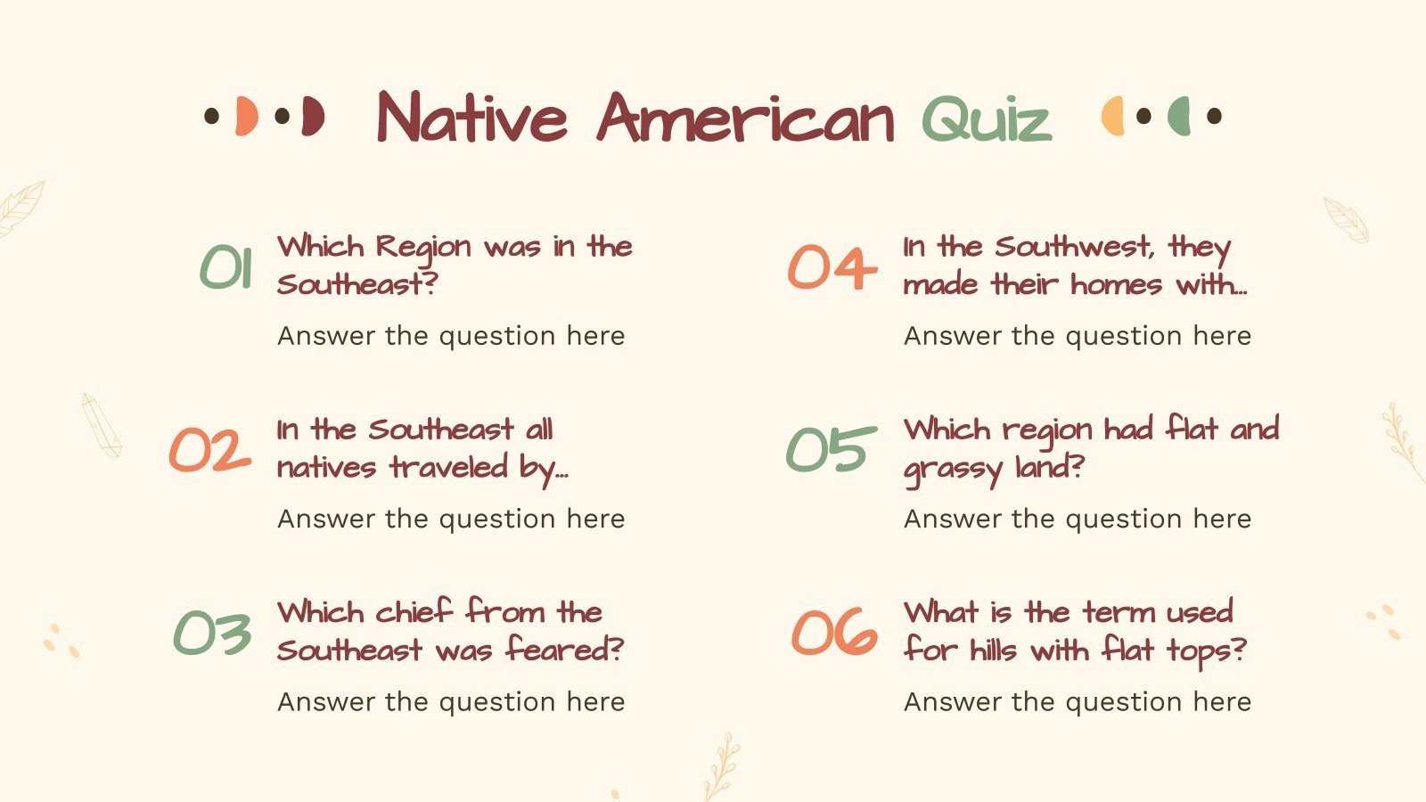 Native American Lesson Google Slides & PowerPoint template