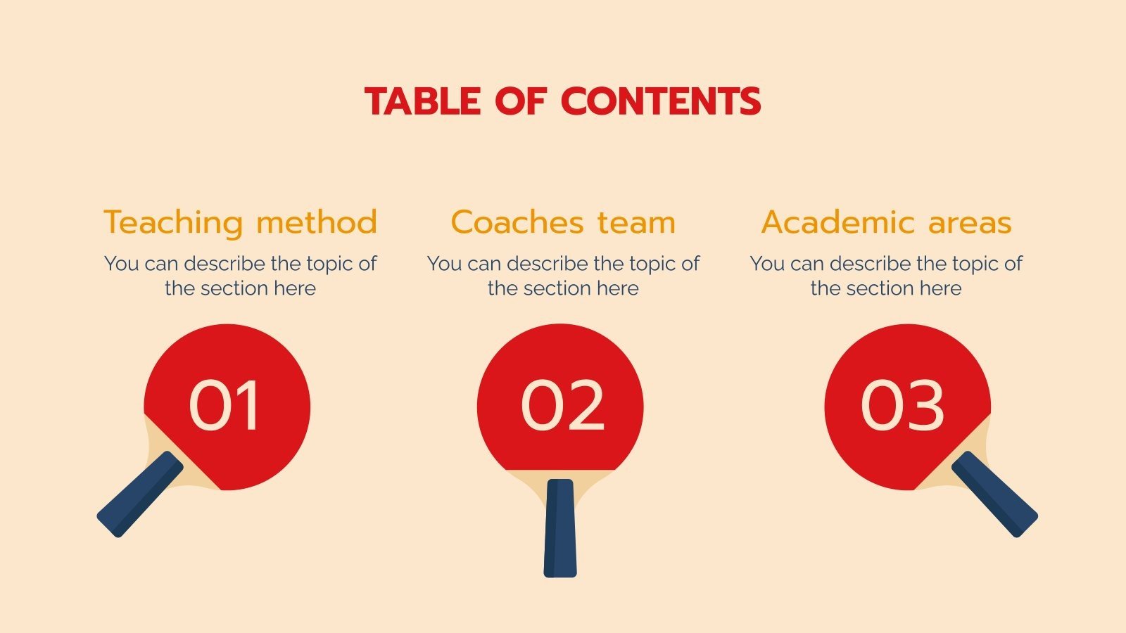 Ping Pong Sports Center Google Slides & PowerPoint template